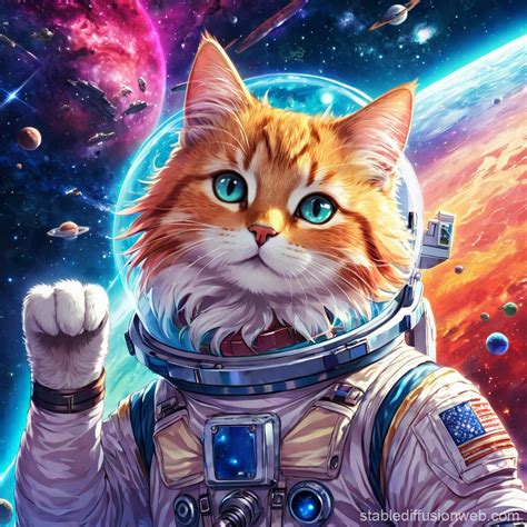 Kitty In Space Stable Diffusion Online