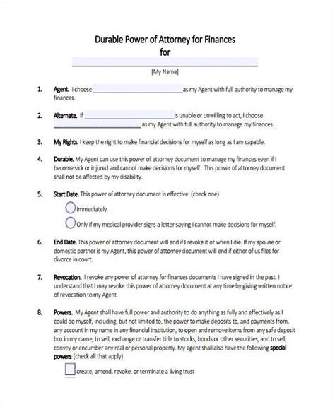 Free 24 Printable Power Of Attorney Forms In Pdf Ms Word