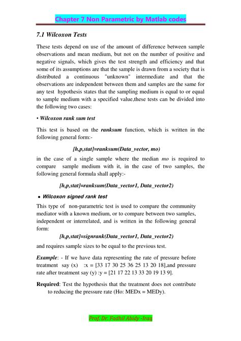 Pdf Non Paramteric Test