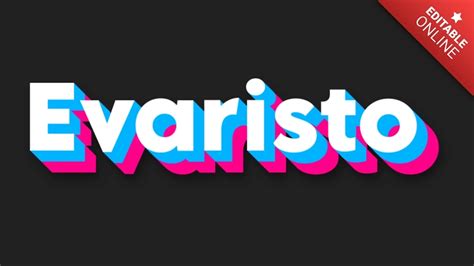 Evaristo Blue Pink 3d Text Effect Generator