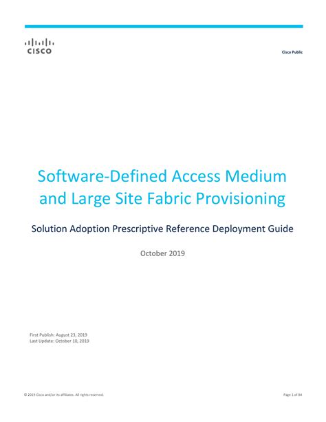 Sd Access Deployment Guide Cisco Deployment Guide Provisioning An Sd Access Overlay Network