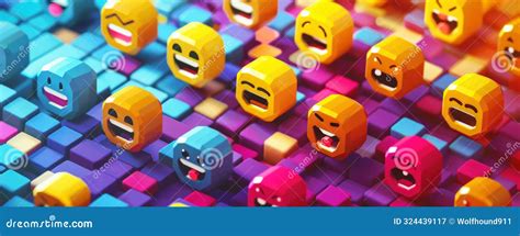 World Emoji Day Background With A Retro Pixel Art Style Featuring