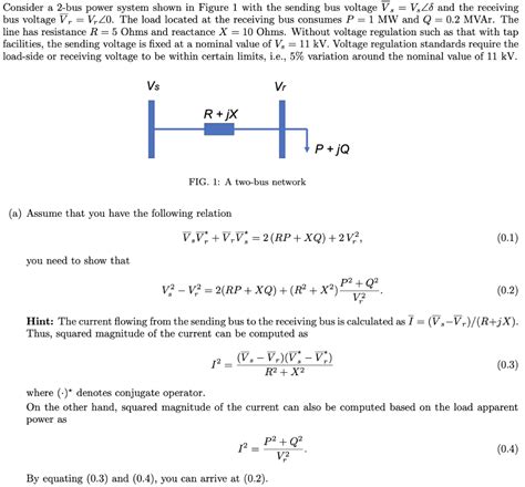 consider a 2 bus power system shown in figure 1 with