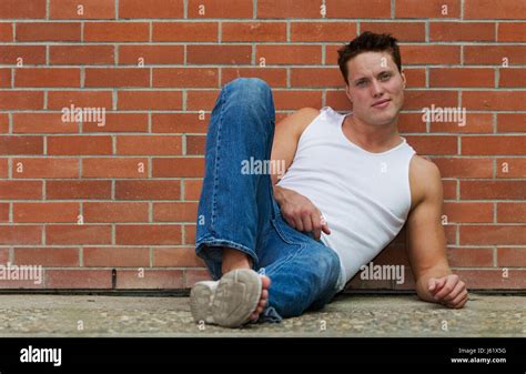 Fashion Wall Cool Handsome Bricks Healthy Muscular Sinewy Men Man