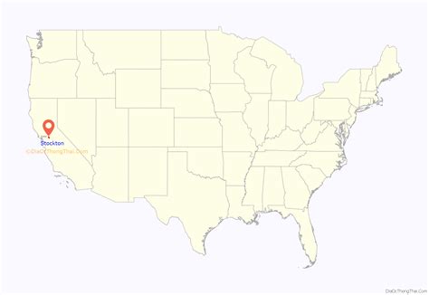 Map Of Stockton City California Thong Thai Real