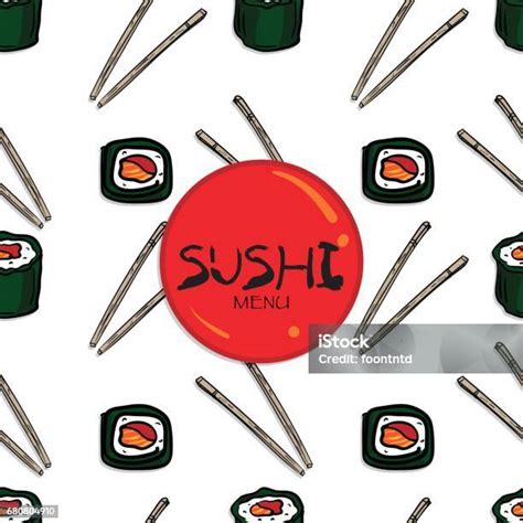 Ilustración De Fondo Gráfico De Sushi Y Más Vectores Libres De Derechos De Alga Marina Alga