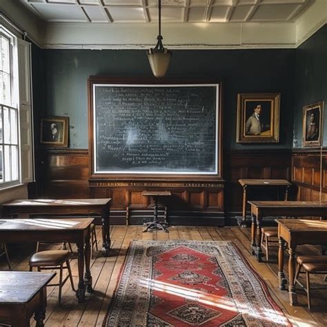 Free Vintage Classroom Scene Image Classroom Vintage Education