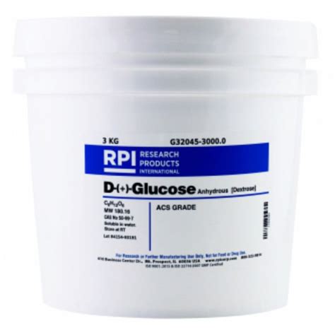 D Glucose Dextrose Anhydrous Acs Grade 3 Kilograms Cas 50 99 7