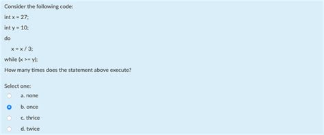 Solved What Is The Output Of The Following Java Code Int