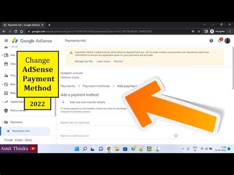 How To Change Payment Method On Google AdSense 2022 Add New Bank