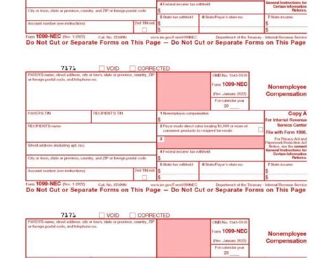 1099 Nec Fillable And Print Bonus 1096 Form Etsy