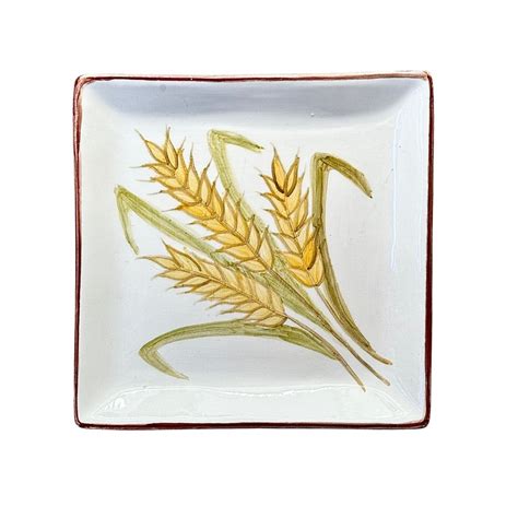 Ceramic Square Plate 7 Wheat Shop Palestine