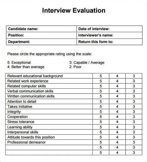7 Tips How To Design A Candidate Interview Evaluation Form Toggl Hire