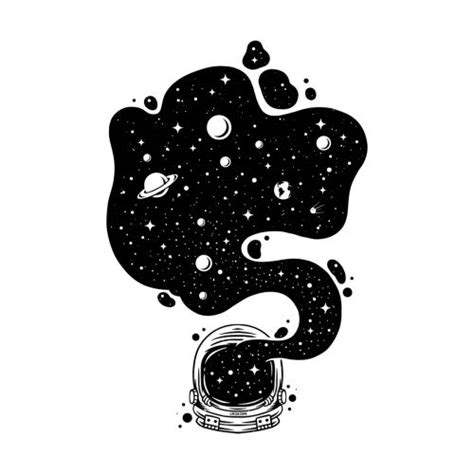 Cosmic Spirit Doodle Art Drawing Cosmic Tattoo Astronaut Art