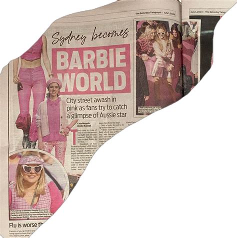 Barbie Movie Ilustrasi Kolase Desain Material Buku Klipiing