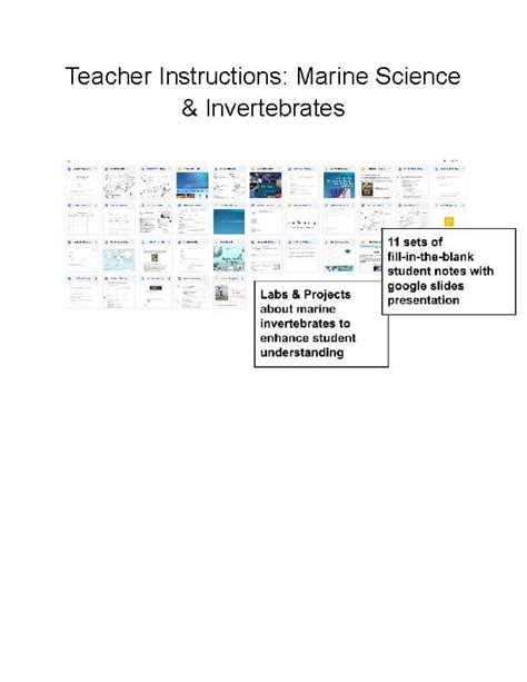 Aquatic Science Unit 5 Marine Sciences And Invertebrates By Sarah Thompson