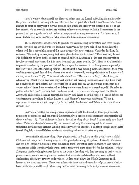 Process Pedagogy Pdf Behavior Modification Writing