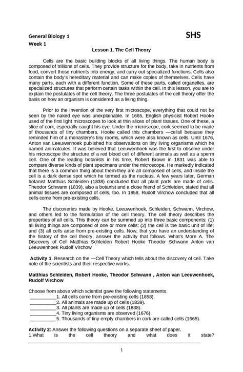 Cell Structure With Definition Docsity