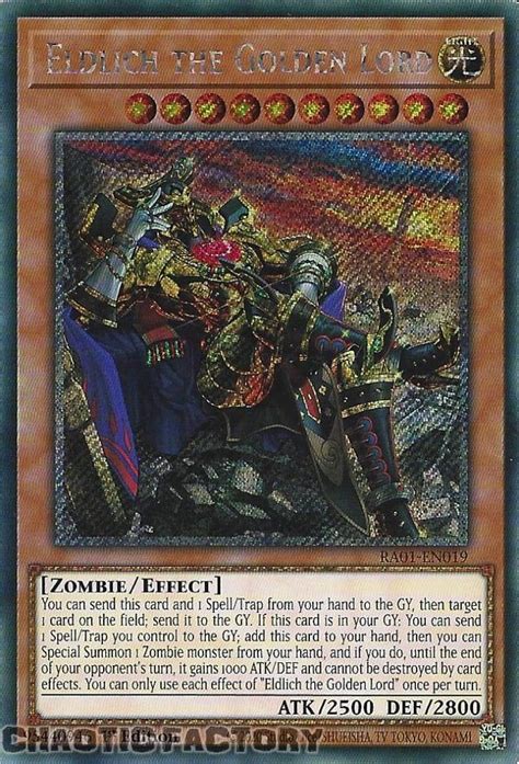 Platinum Secret Rare Ra01 En019 Eldlich The Golden Lord Alternate Art