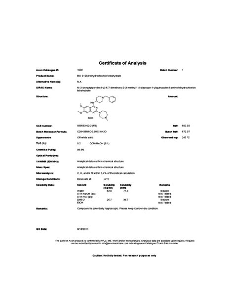 Certificate Of Analysis Template Free Download