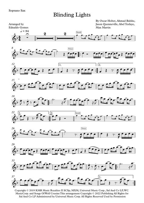 Blinding Lights Arr Ednaldo Gomes By The Weeknd Sheet Music For