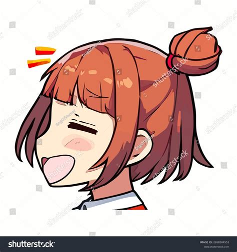 Cute Redhead Anime Girls On Isolated Stock Vector Royalty Free