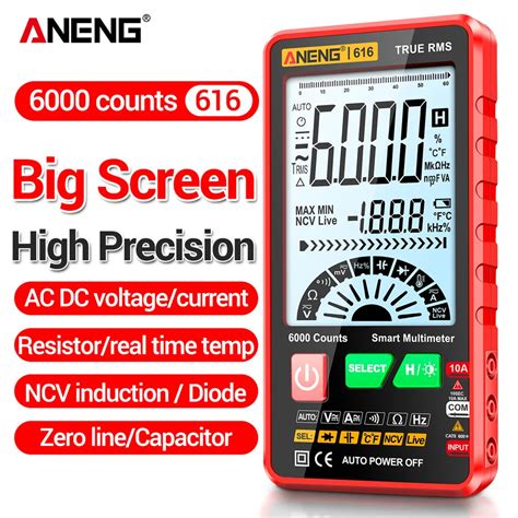 Aneng 616 Large Screen Backlight Digital Multimeter 6000 Counts Ultra