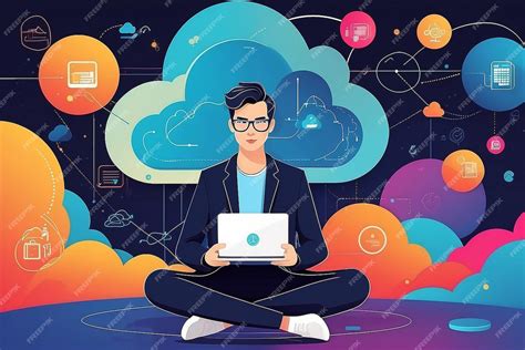 Cloud Computing Brochure Modern Vector Illustration Premium Ai Generated Image