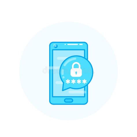 Mobile Security Authentication Via Smartphone Stock Vector