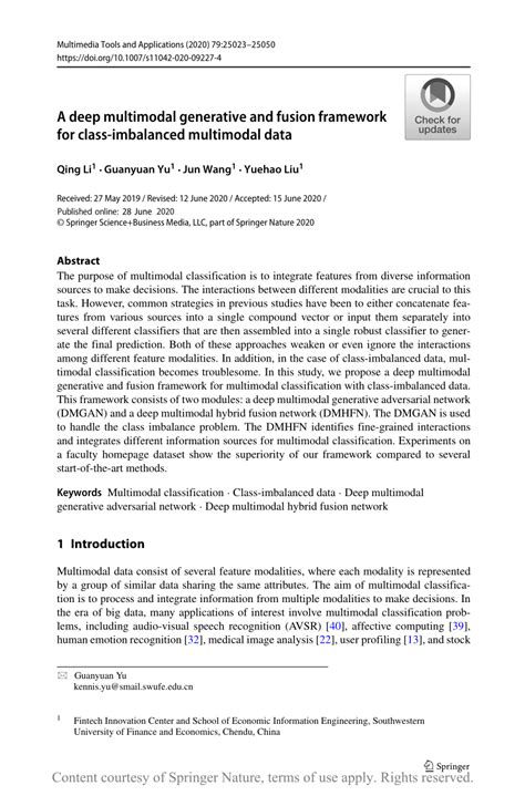 A Deep Multimodal Generative And Fusion Framework For Class Imbalanced Multimodal Data Request Pdf