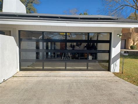 Modern Full View Glass Garage Door 10x10 Matt Black Finish Etsy