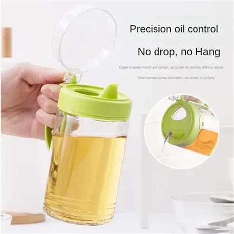 Glass Oiler Household Oil Storage Tank Edible Small Sesame Oil Sauce Bottle 550ml In Pakistan