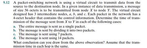 Solved A Packet Switching Network Is Using A Virtual Chegg