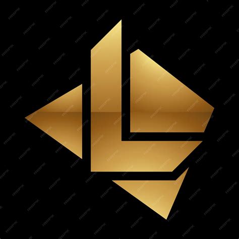 Premium Vector Golden Letter L Symbol On A Black Background Icon 3