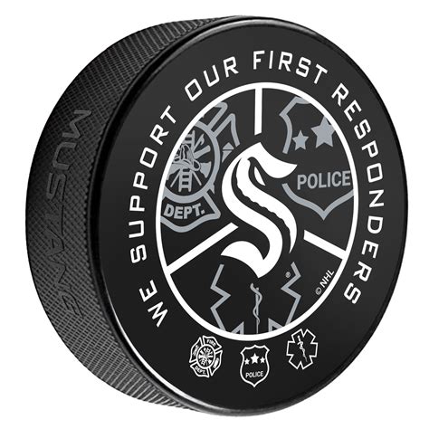 Seattle Kraken Puck Printed First Responders Hockey Hall Of Fame