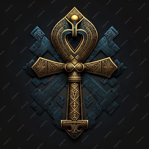 Premium Photo Ancient Golden Ankh Symbol Isolated On Dark Background