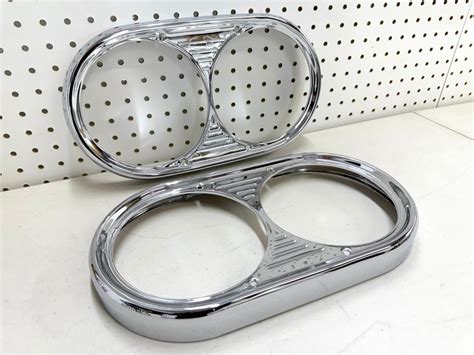 1959 Chevy Impala Full Size Headlight Headlamp Bezels Chrome Original