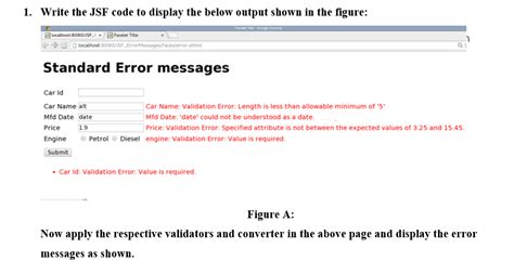 1 Write The Jsf Code To Display The Below Output