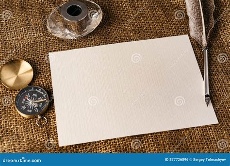 Compass Quill And Globe Atlas Stock Image 30990361