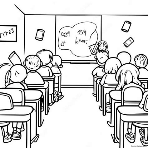 Back To School 2nd Grade Classroom Coloring Page 43593 34468