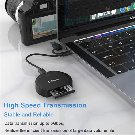 Rocketek Dual Slot Usb C Memory Sd40 Cfast 20 Card Reader Rocketeck