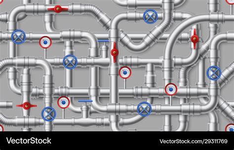 Industrial Steel Pipeline Pattern Royalty Free Vector Image