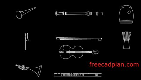 Chisme Aplicar Personalizado Bloques Autocad Instrumentos Musicales
