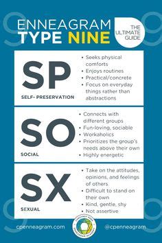 How To Describe Enneagram Type Nine Subtypes The Subtypes Of Type