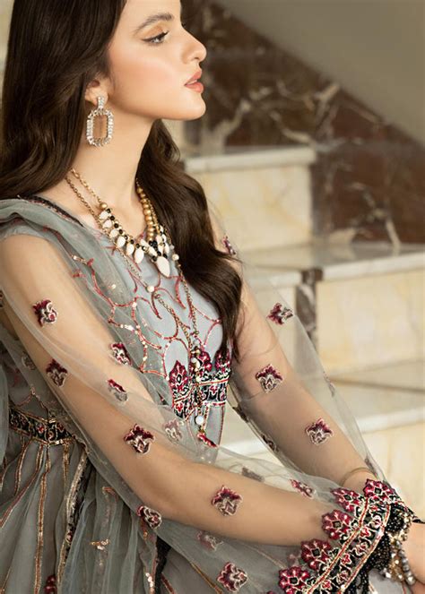 Net Unstitched In Grey By Noorma Kaamal Hnl9751 Laam Pk