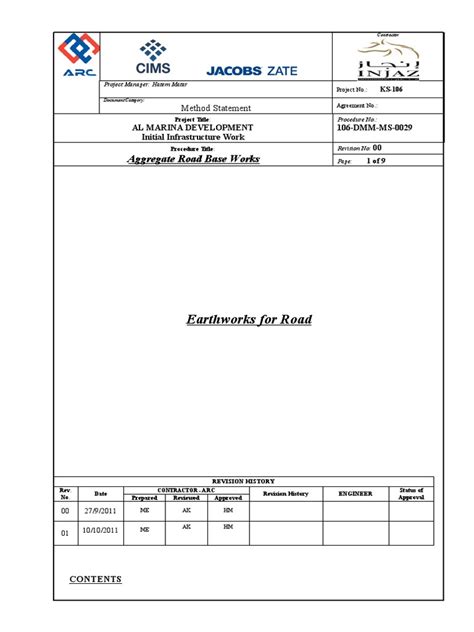 Aggregate Road Base Works Method Statement Pdf Road Truck