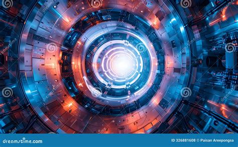 Futuristic Fusion Reactor Prototype With Glowing Core In Sci Fi Setting