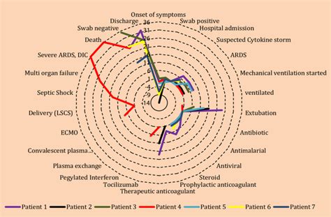 Radar Graph To Demonstrate Multivariate Variables For All Seven Patients Download Scientific
