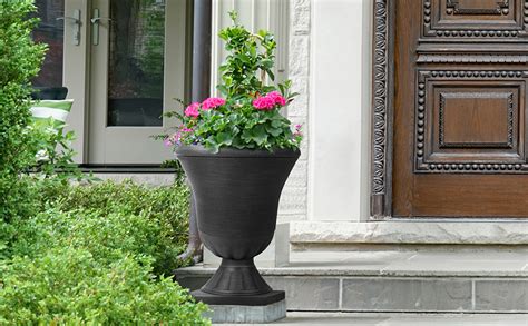 Worth Garden 2 Pack Plastic Urn Planters For Outdoor