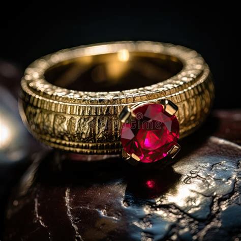 Luxurious Ring With Ruby Stock Illustration Illustration Of Adornment